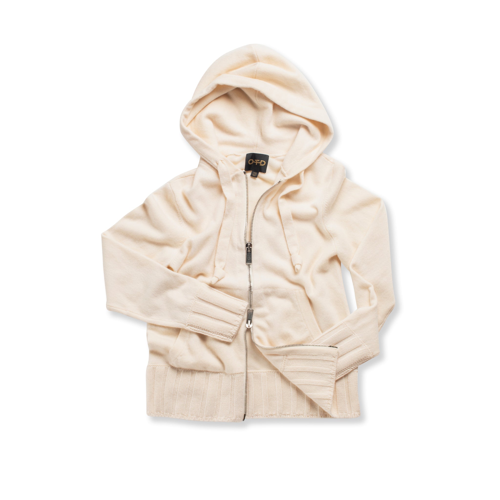 Gender Neutral Cashmere Blend Zipped Hoodie in Ivory | Gender Neutral ...