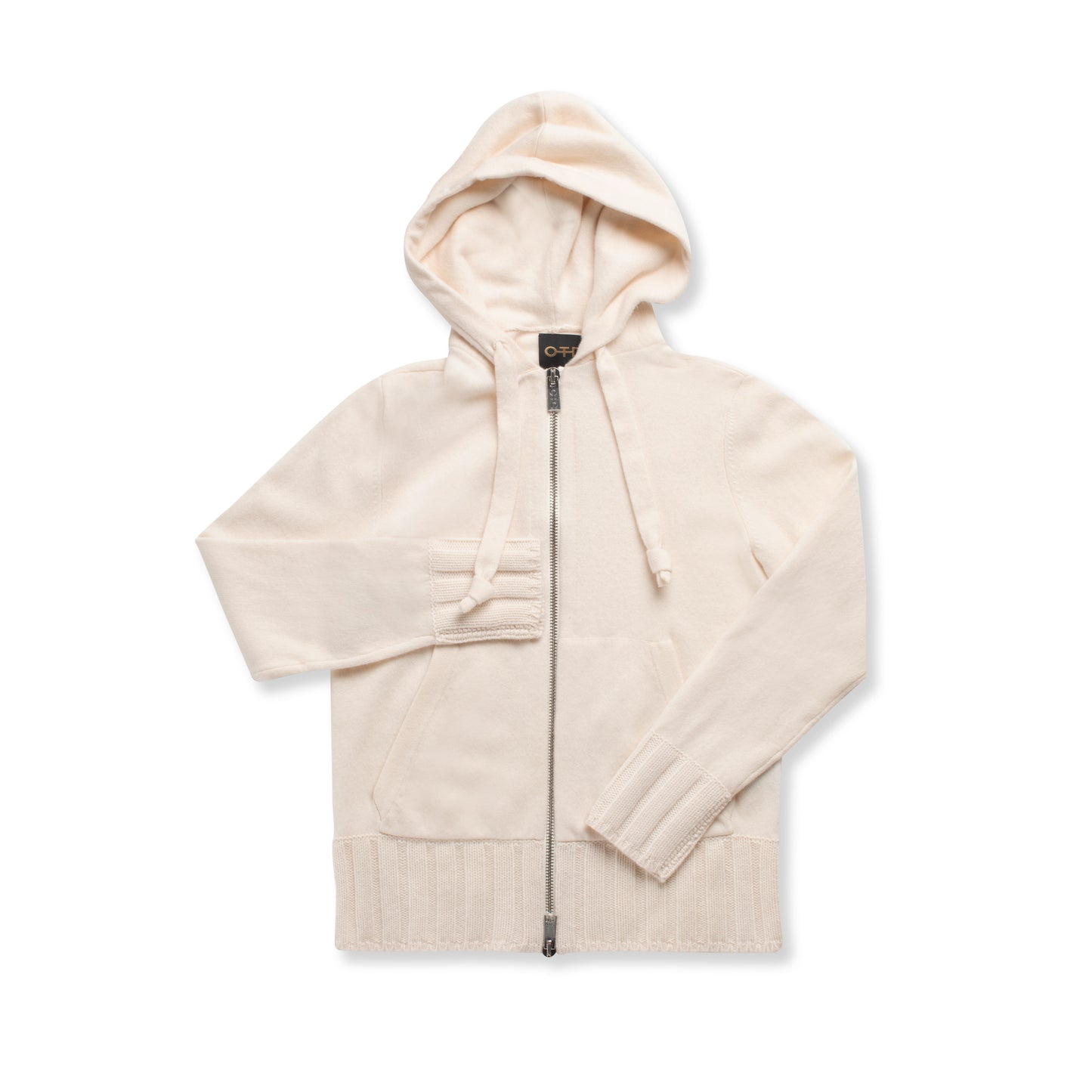 Gender Neutral Cashmere Blend Zipped Hoodie in Ivory | Gender Neutral ...