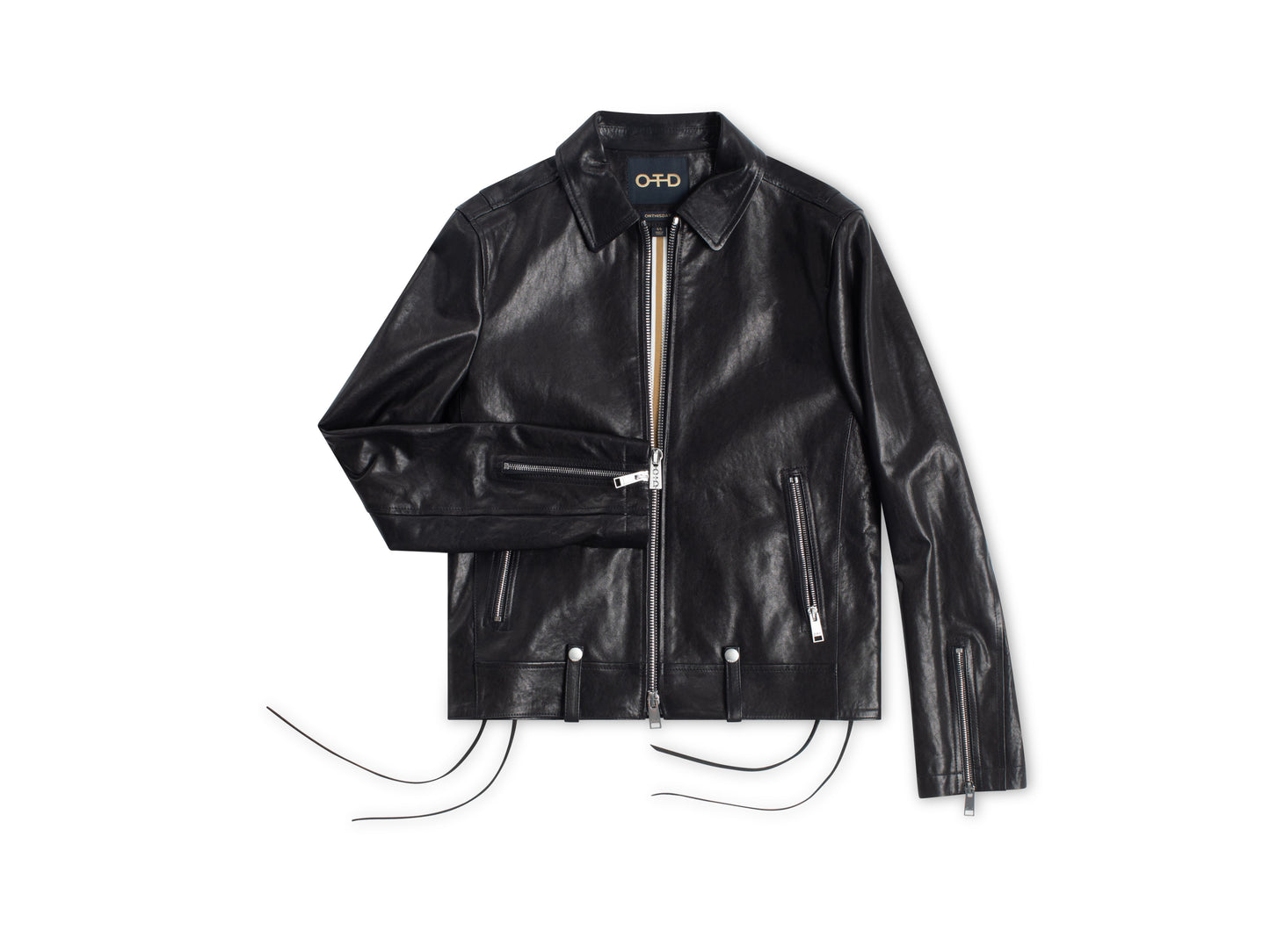 Men's Leather Lace-Up Jacket in Black | Men's Leather Jackets - On This ...