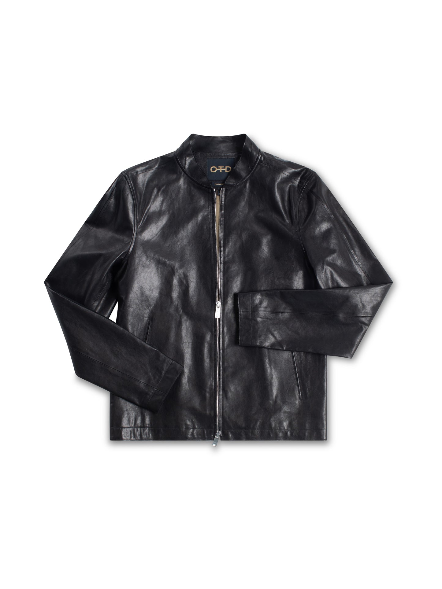 Men's Leather Racer Jacket in Black | Men's Jackets & Coats - OTD – OTD ...