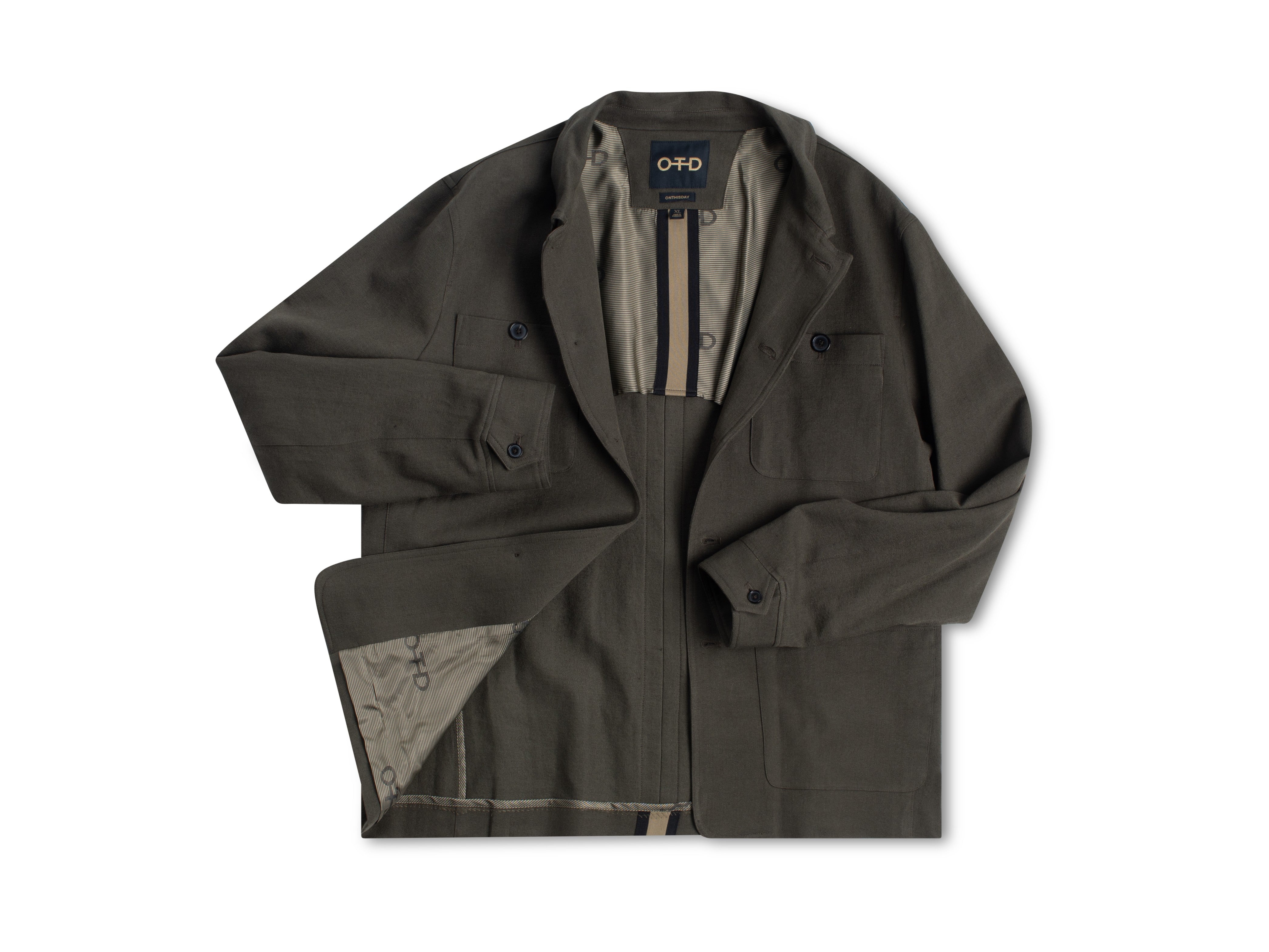 Men's Patch Pocket Task Jacket in Dark Fatigue | Men's Jackets – OTD ...