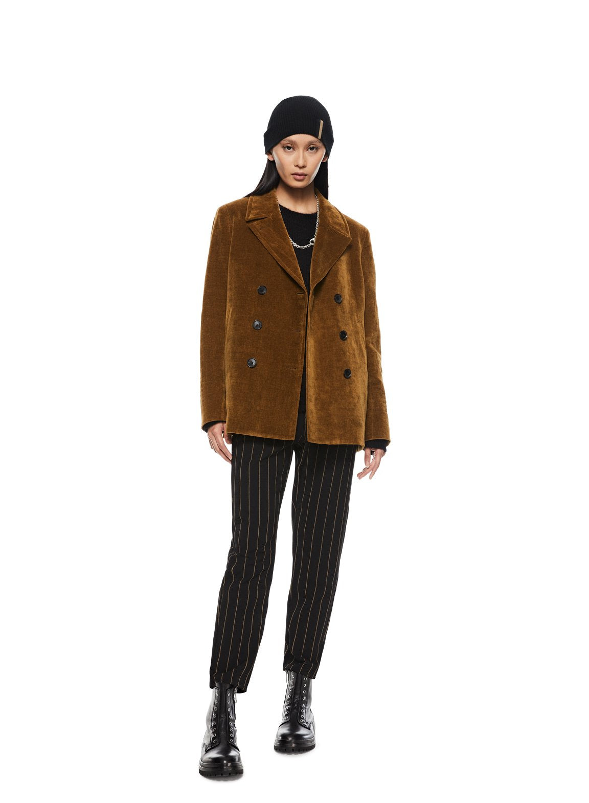 Women's Linen-Blend Velvet Peacoat | Women's Coats & Jackets – OTD – ON ...